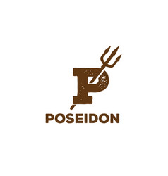P letter logo with needle and thread creative Vector Image