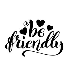 Friend lettering bff friendship card Royalty Free Vector