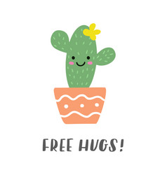 Happy family day cactus card Royalty Free Vector Image