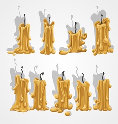 Beautiful candles gutter set Royalty Free Vector Image