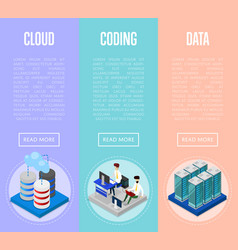 Data cloud coding and administration posters Vector Image