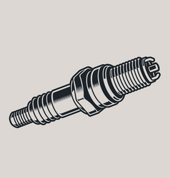 Icon car spark plug outline drawing Royalty Free Vector