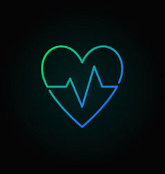 Heartbeat outline icon simple heart beat Vector Image