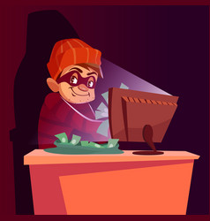 Cyber poster internet security an unknown scammer Vector Image