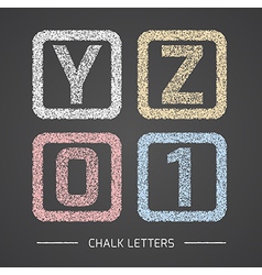 Colorful chalk board letters and numbers vintage Vector Image