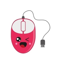Kawaii computer mouse icon Royalty Free Vector Image