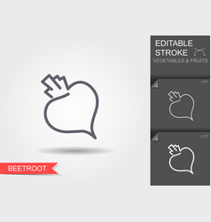 Beetroot line icon with editable stroke Royalty Free Vector