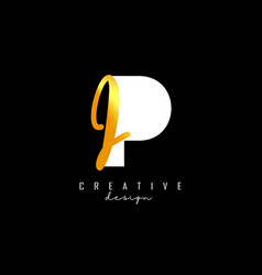 Handwritten ip i p letter logo with sparkling Vector Image