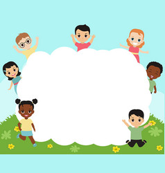 Group of happy children Royalty Free Vector Image