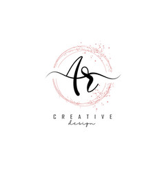 Ar a r letter logo design with a creative cut Vector Image