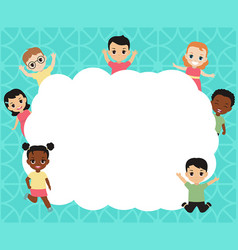 Group of happy children Royalty Free Vector Image