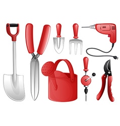 Tools objects cartoon set Royalty Free Vector Image