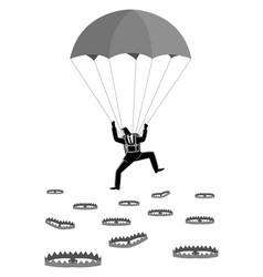 Falling into bear traps Royalty Free Vector Image