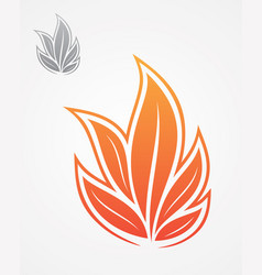 Flame leaf Royalty Free Vector Image - VectorStock