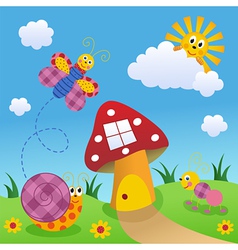 Insects ride on leaf Royalty Free Vector Image