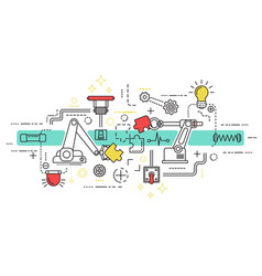 Assembly line art Royalty Free Vector Image - VectorStock