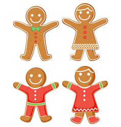 Christmas gingerbread cookies collection Vector Image