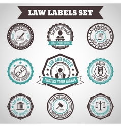Law labels set Royalty Free Vector Image - VectorStock
