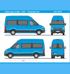 Volkswagen crafter van l3h3 and l4h3 2017-present Vector Image