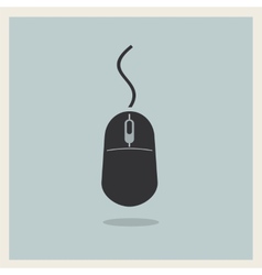 Computer mouse flat vintage icon Royalty Free Vector Image