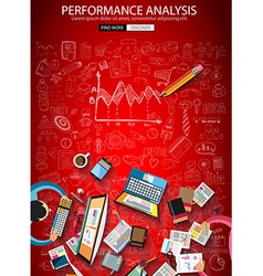 Performance Analysis concet with Doodle design Vector Image