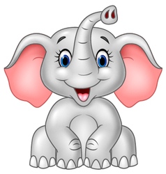 Cute elephant cartoon Royalty Free Vector Image