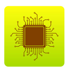 CPU Microprocessor Sticker style icon Royalty Free Vector