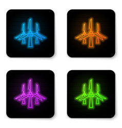 Glowing neon wind rose icon isolated on white Vector Image