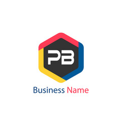 Initial letter pb logo template design Royalty Free Vector