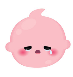 Isolated colored cute crying baby emoji icon Vector Image