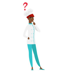 Thinking chef cook with question mark Royalty Free Vector