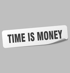 Time is money sticker time is money label Vector Image