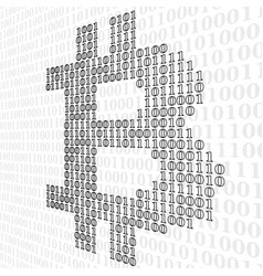 Abstract sign bitcoin binary code Royalty Free Vector Image