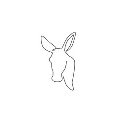 Single continuous line drawing walking donkey Vector Image