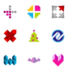 Logo design elements set 13 Royalty Free Vector Image