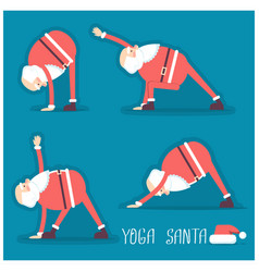 Santa claus doing yoga meditation christmas Vector Image