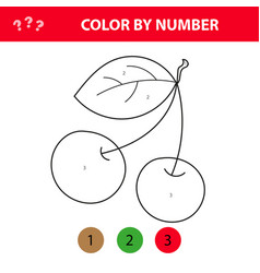 Cherry - painting page color numbers Royalty Free Vector