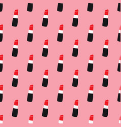 Lipstick seamless pattern hand drawn fashion Vector Image
