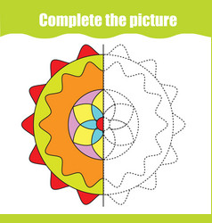 Trace shapes activity page for kids tracing Vector Image