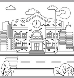School building design Royalty Free Vector Image