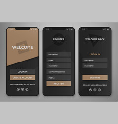 Sign up screen mobile app ui for registration Vector Image