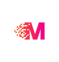 Pixel letter m logo icon design Royalty Free Vector Image