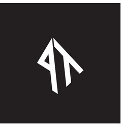 Pt logo monogram with wings arrow around design Vector Image