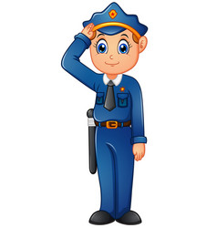 Happy police cartoon Royalty Free Vector Image