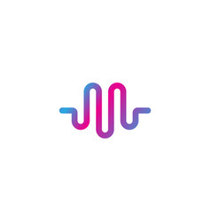 Audio wave spectrum capsule visual logo rounded Vector Image