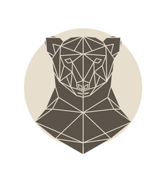 Geometric bear silhouette on triangle background Vector Image