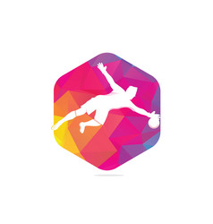 Soccer and football player man logo design Vector Image