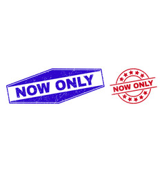 Now only grunged stamp seals in circle and Vector Image