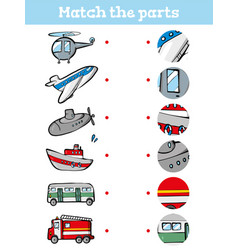 Match part educational game for children Vector Image