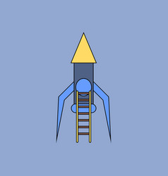 Flat icon design collection rocket and ladder Vector Image